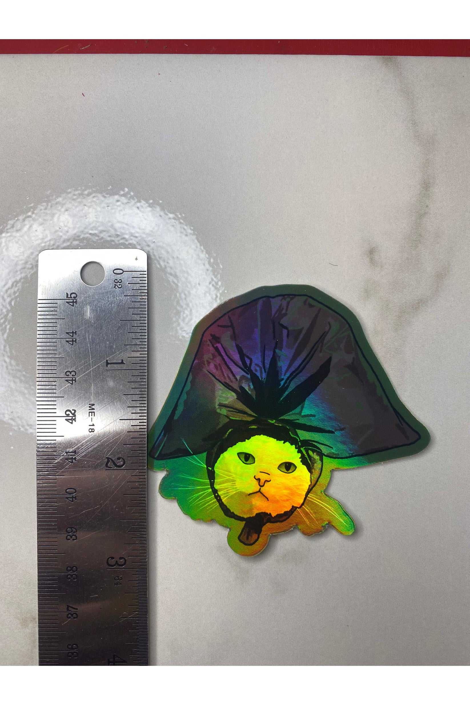 I’m the Trash Man Cat Holographic Sticker funny meme trash bag water r ...