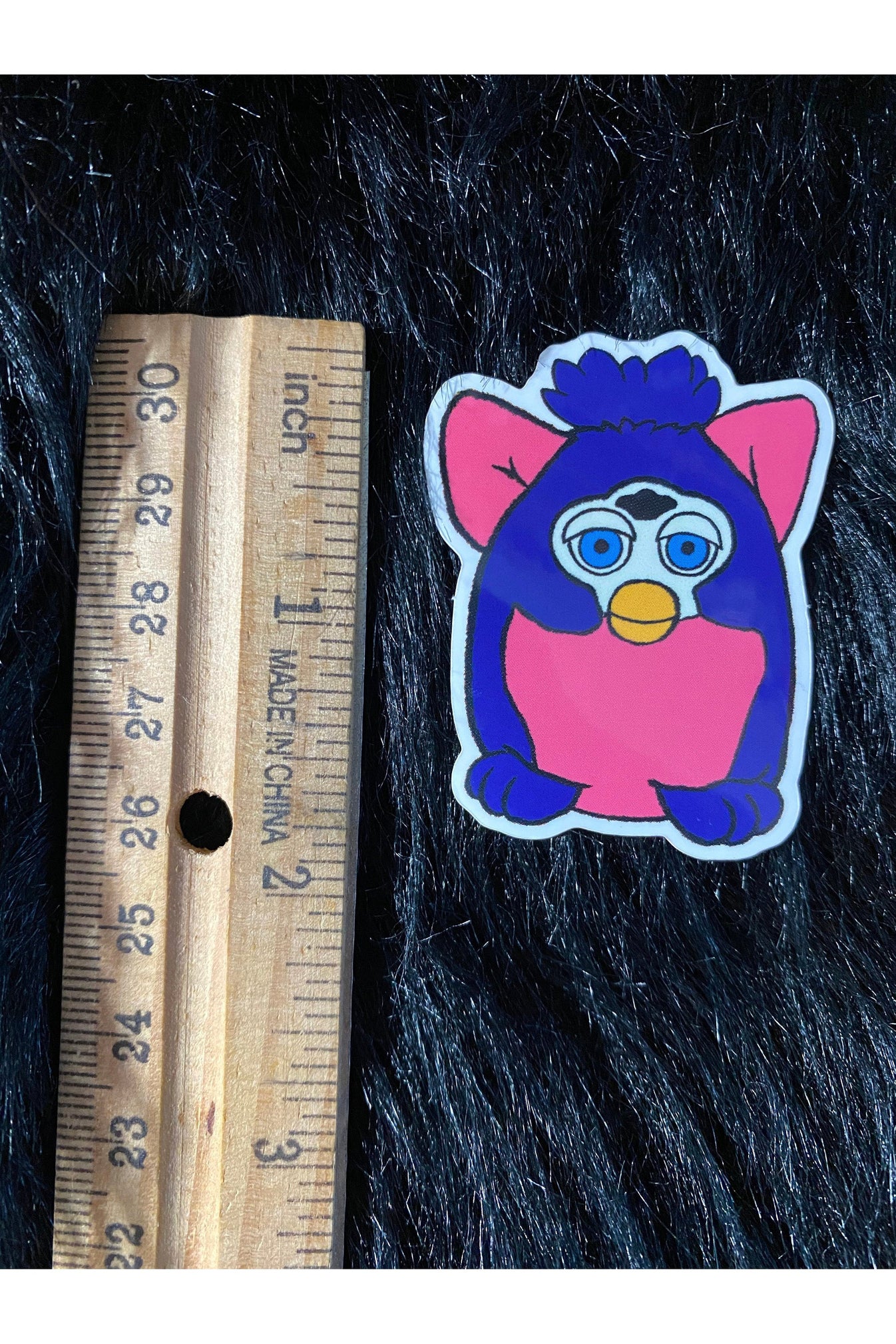 Furby Art Neon Purple 90s Vintage Toy Mini Sticker – Fiat Lux Illustration